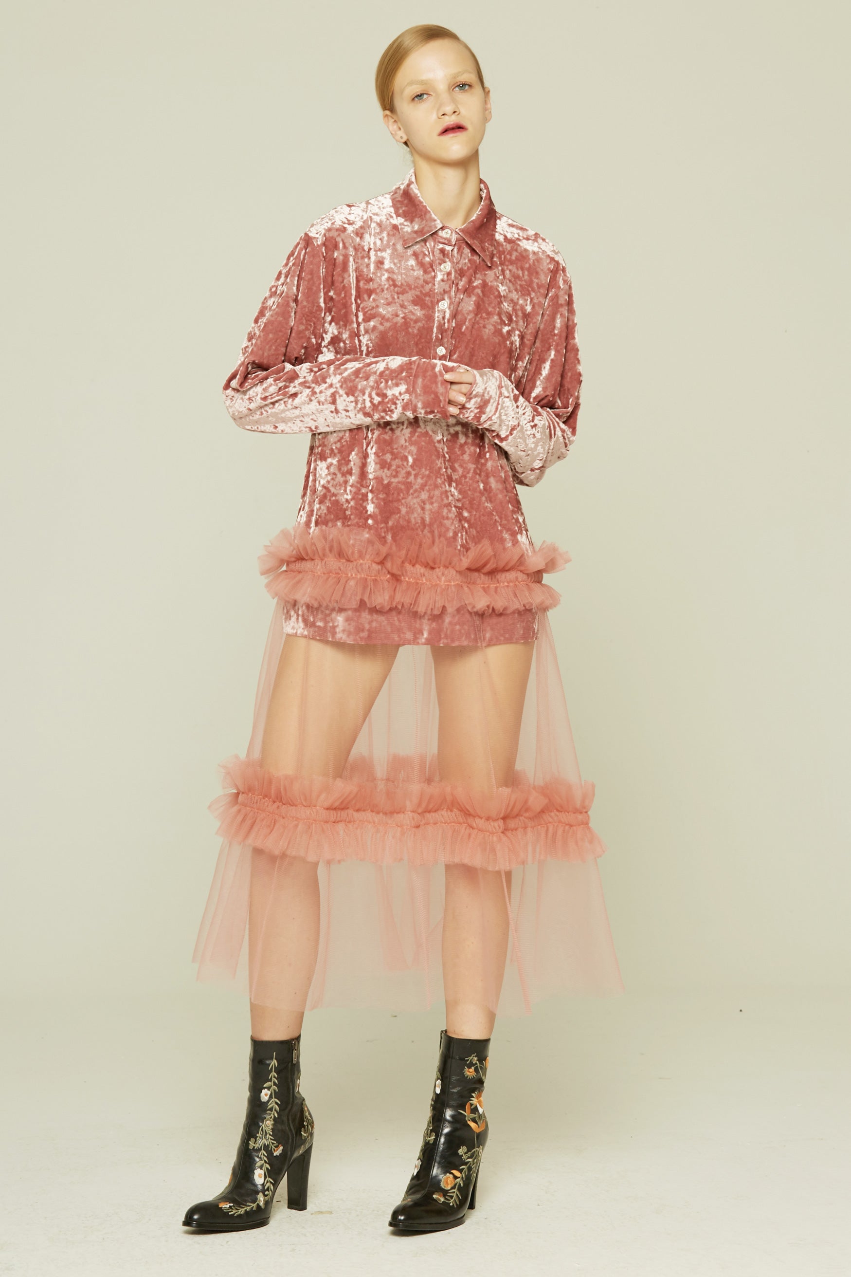 Fussed | Pink Sheer Dress - Sheer Clothing – Fangyan